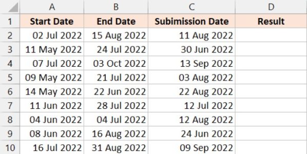 Simple Date Range Checking in Excel