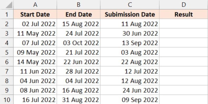 Simple Date Range Checking in Excel