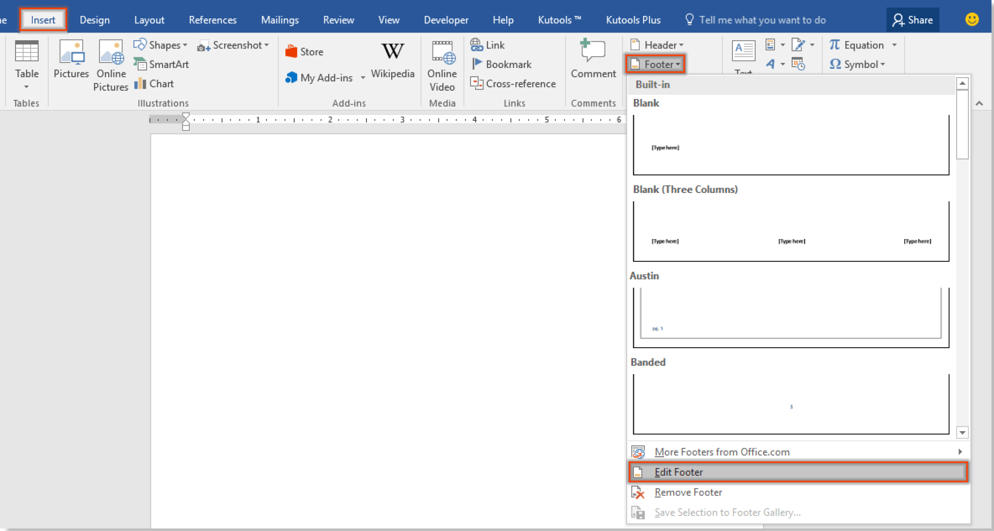 How to insert file path and name into documents footer or header in word - Gotkey.net