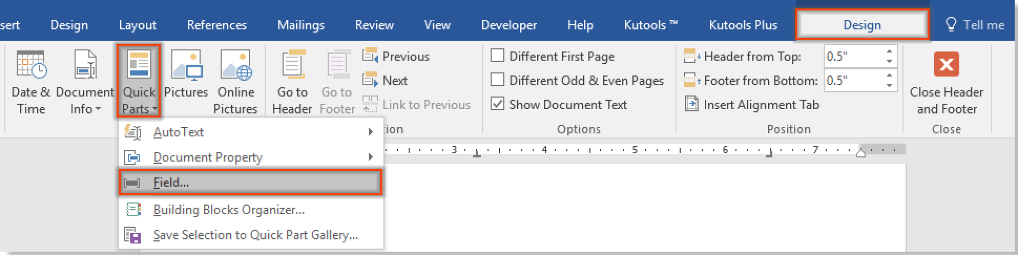 How to insert file path and name into documents footer or header in word - Gotkey.net