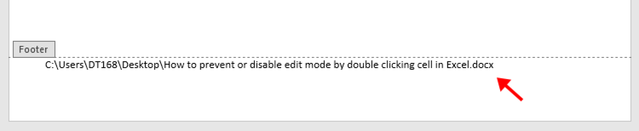 How to insert file path and name into documents footer or header in word - Gotkey.net