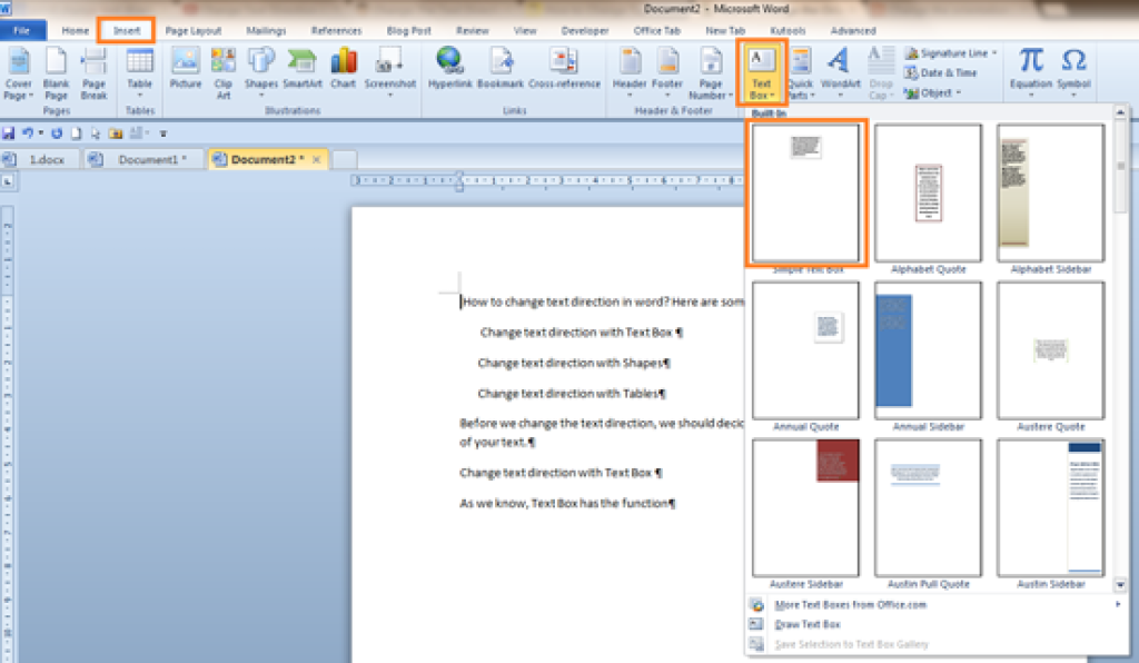 How to change text direction in word? - Gotkey.net