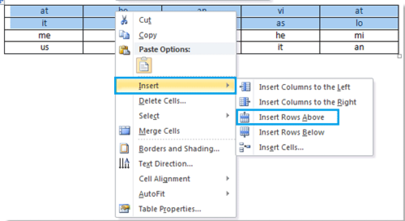 How to insert multiple rows into a table in word? - Gotkey.net