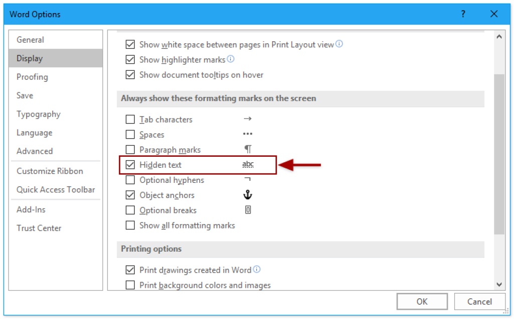How to show or hide all hidden text quickly in Word? - Gotkey.net