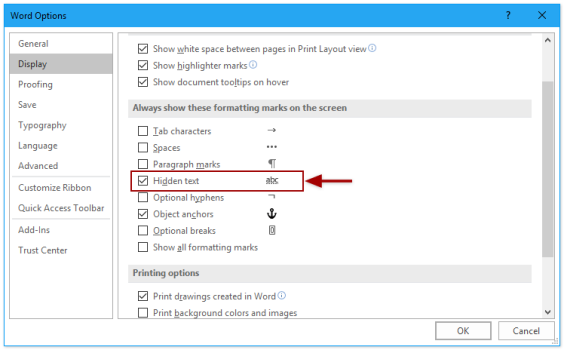 How to show or hide all hidden text quickly in Word? - Gotkey.net